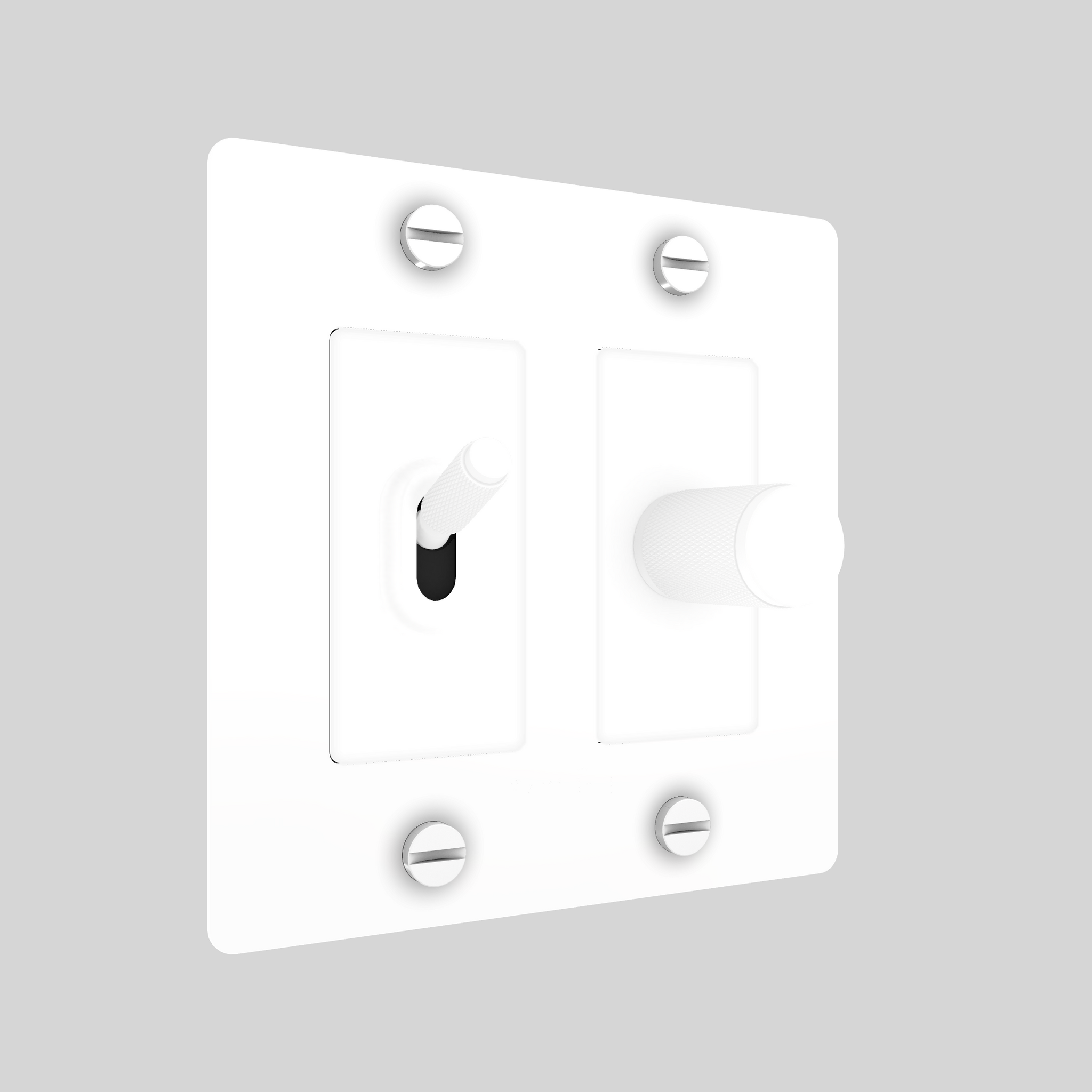 2G TOGGLE & DIMMER / CROSS / WITHOUT LOGO / WHITE / WHITE